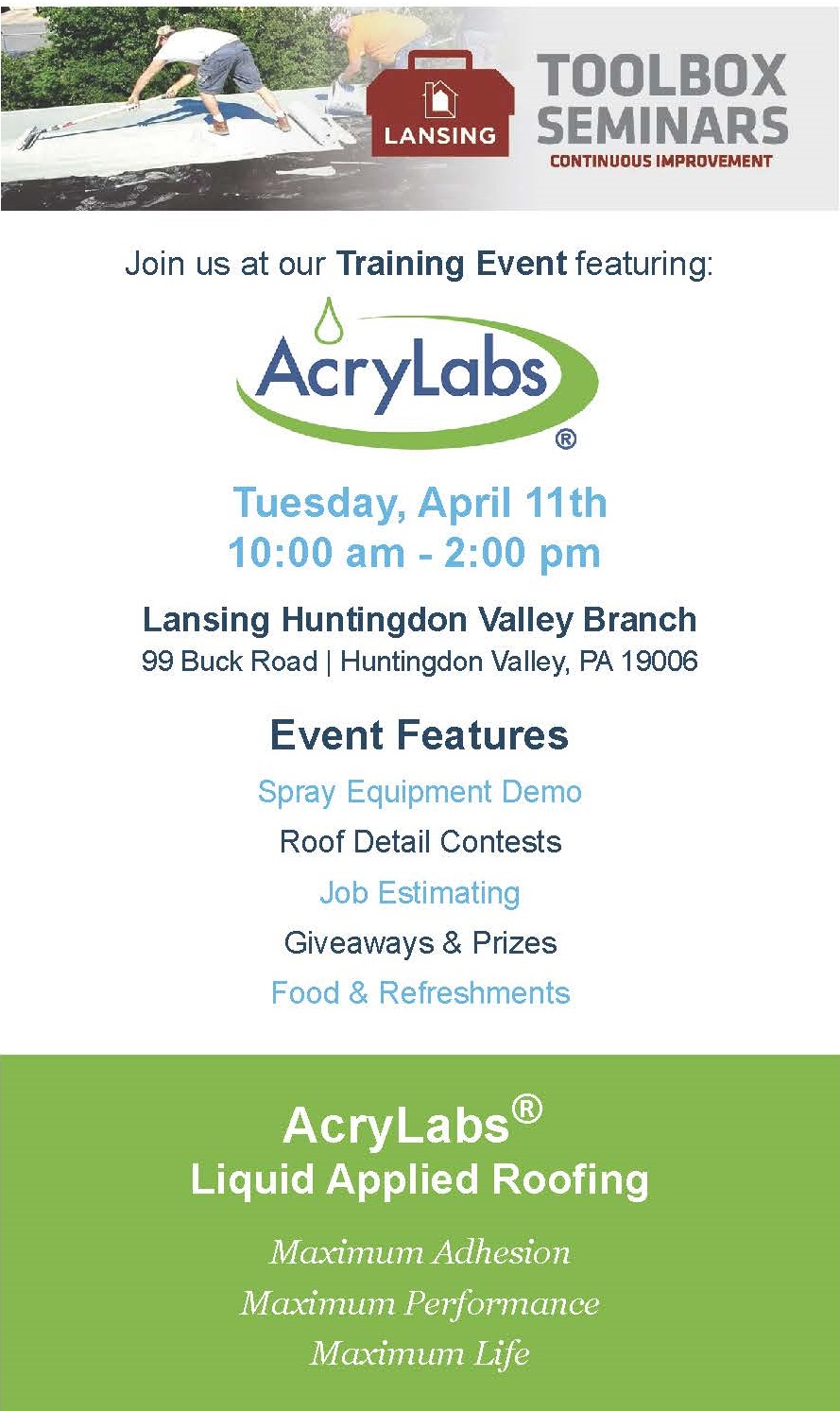 Toolbox Seminar - AcryLabs - Lansing Building Products