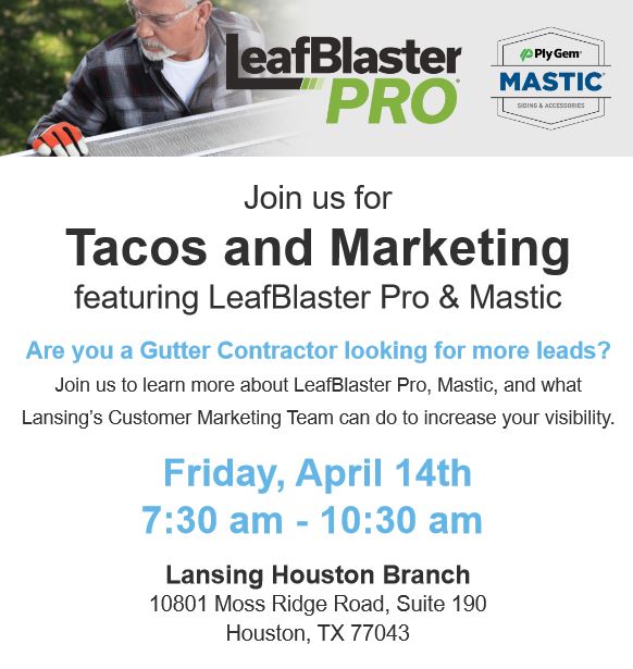 Toolbox Seminar - LeafBlaster & Mastic - Lansing Building Products