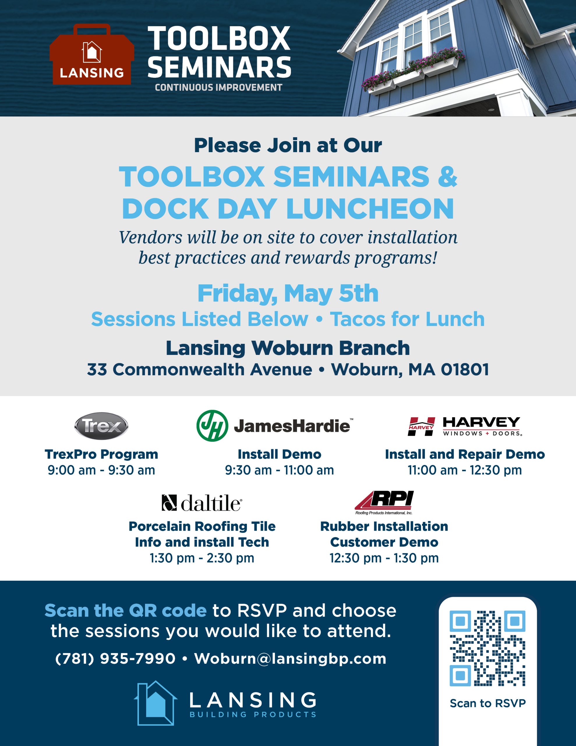ToolBox Seminars & Dock Day Lunch - Lansing Building Products