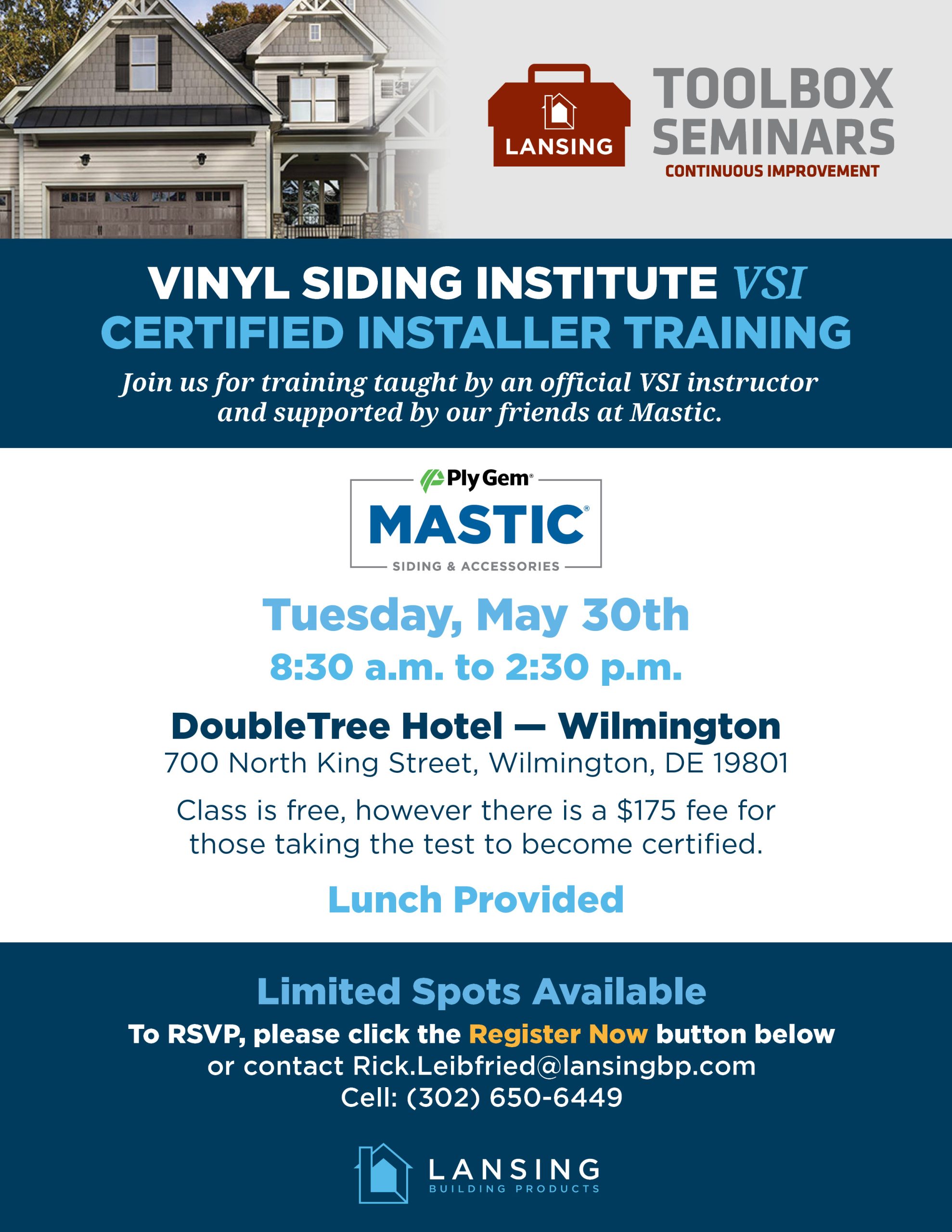 Toolbox Seminar - VSI Certified Installer Training - Lansing Building ...