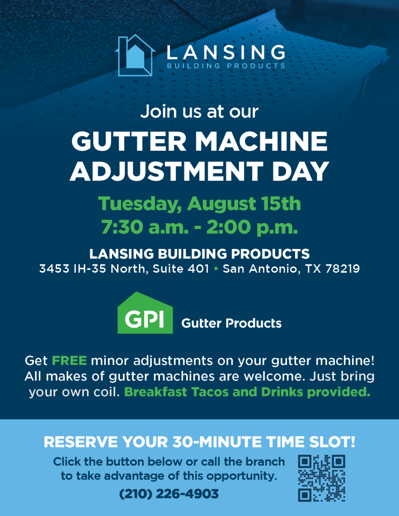 Gutter Machine Adjustment Day - Lansing Building Products