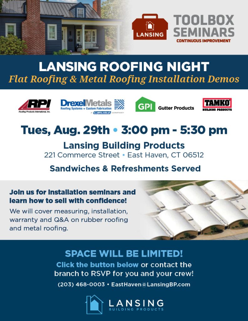 Toolbox Seminar - Roofing Night - Lansing Building Products