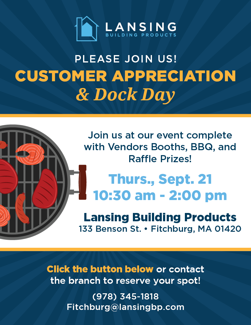 Customer Appreciation & Dock Day Event - Lansing Building Products