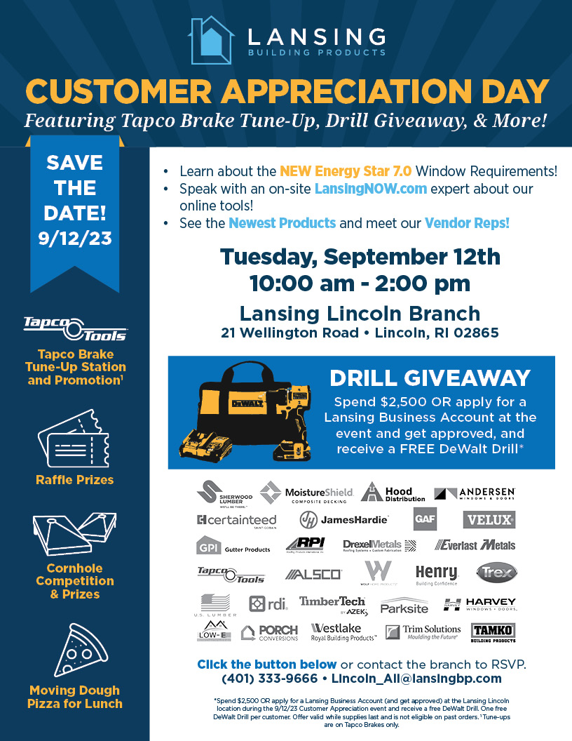 Customer Appreciation Event - Lansing Building Products