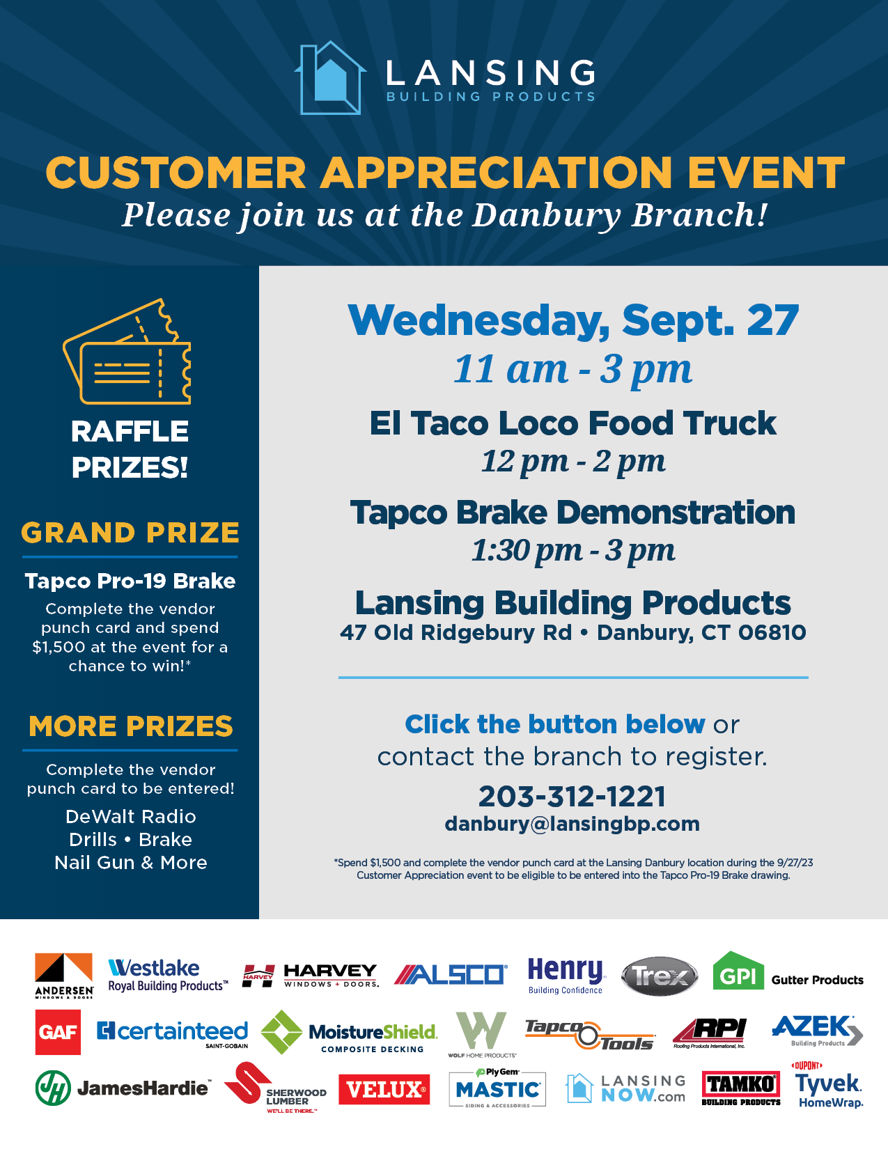 Customer Appreciation Event - Lansing Building Products