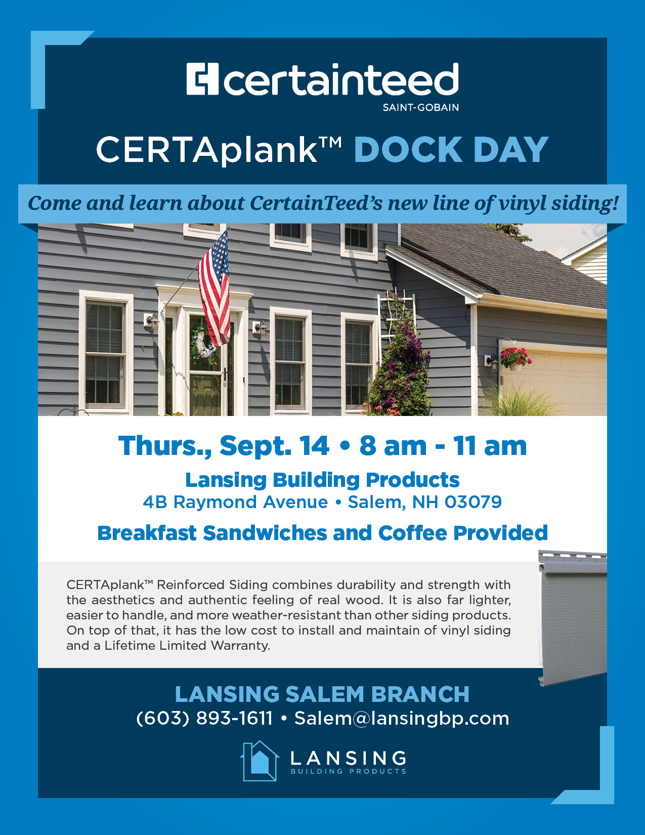 CertainTeed Dock Day Event - Lansing Building Products
