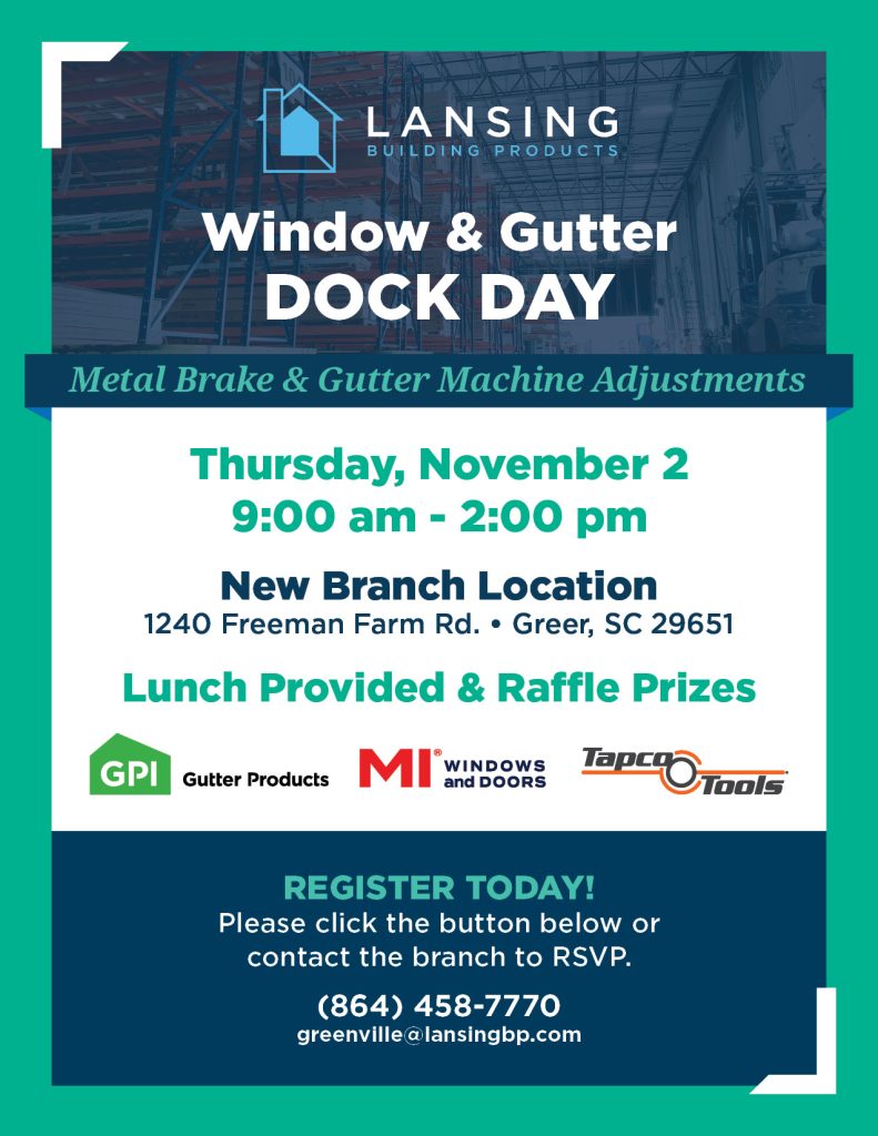 Window & Gutter Dock Day - Lansing Building Products