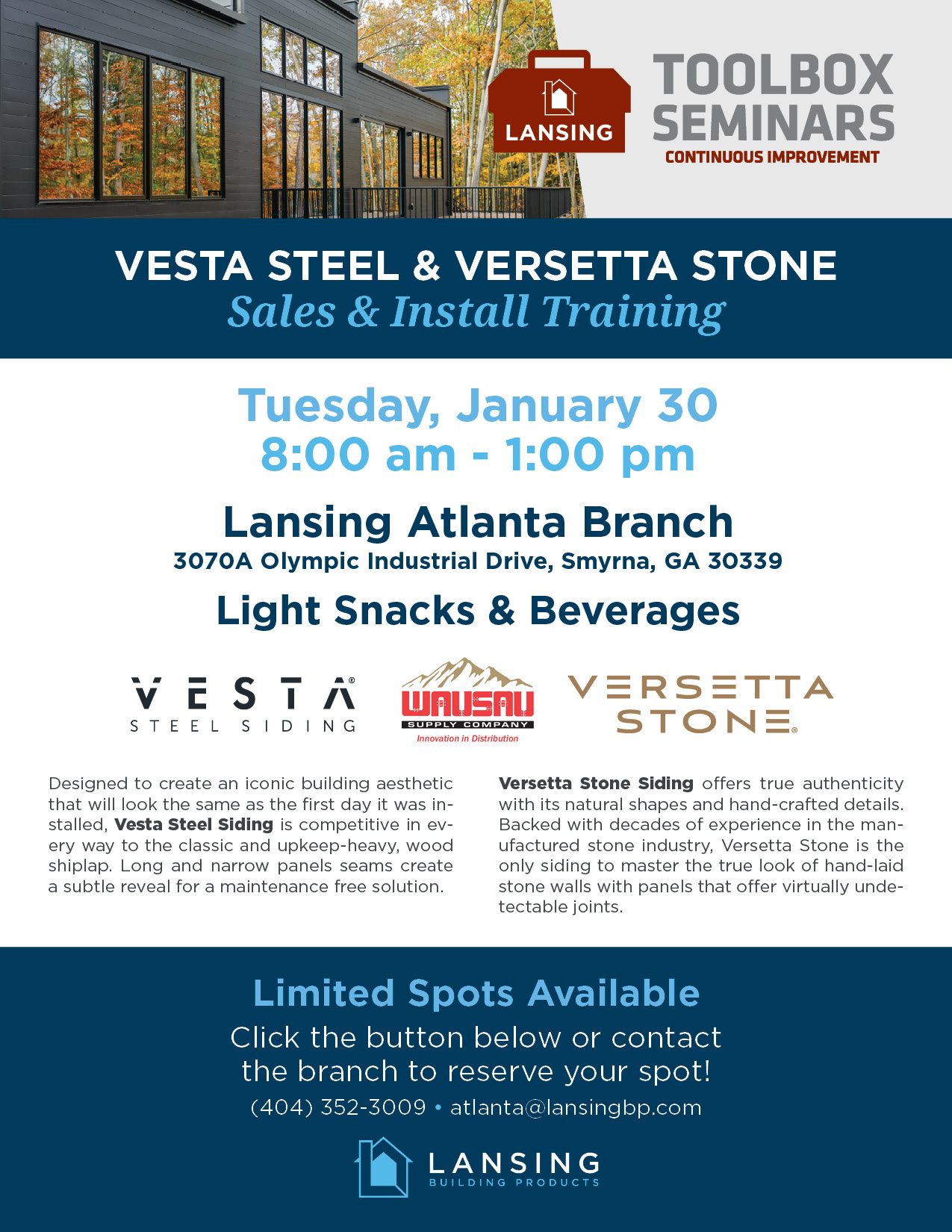 Toolbox Seminar - Vesta Steel & Versetta Stone - Lansing Building Products