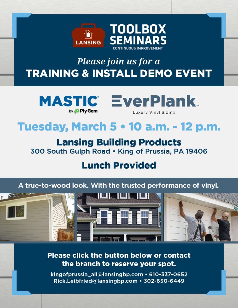 Toolbox Seminar - Mastic EverPlank - Lansing Building Products