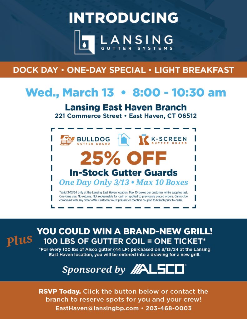Gutter Dock Day and Promo - Lansing Building Products