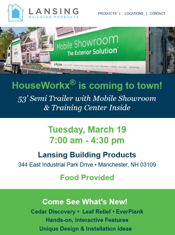 Mastic HouseWorkx Truck Visit - Lansing Building Products