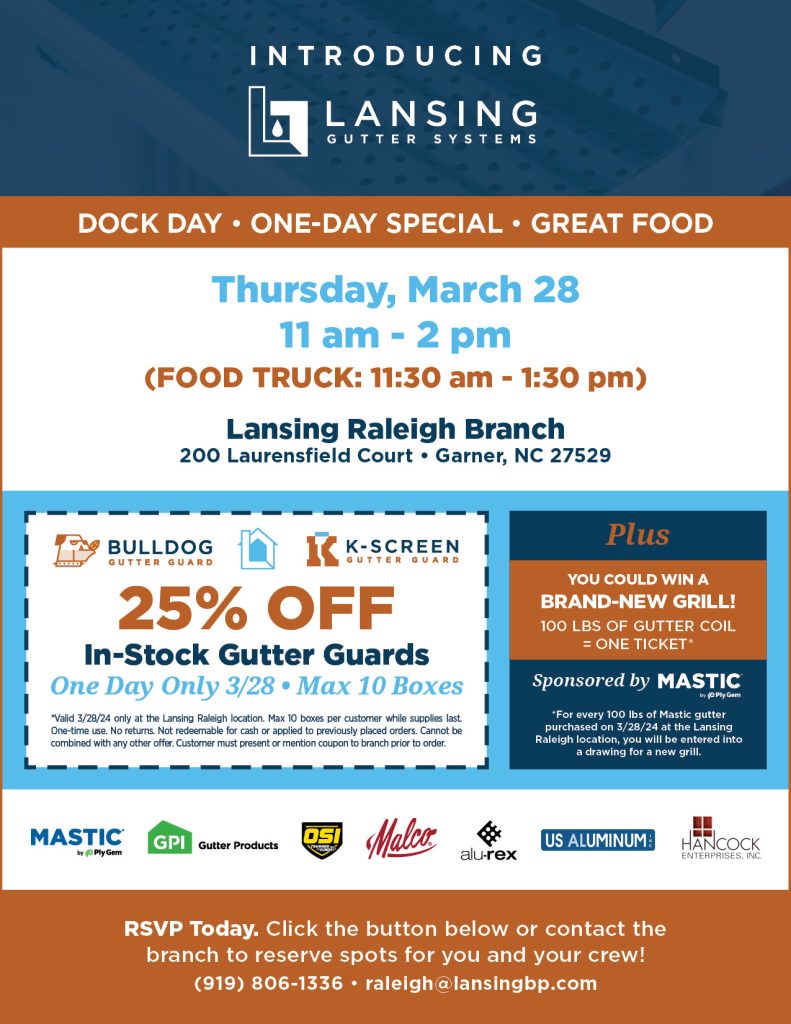 Gutter Dock Day & Promo - Lansing Building Products