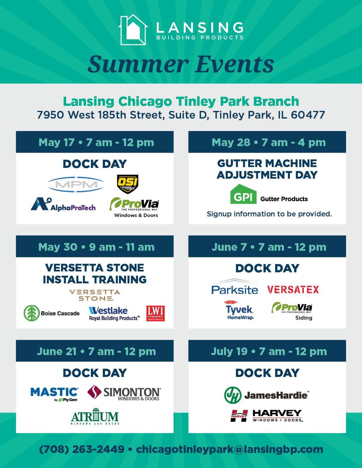 Dock Day - ProVia Windows & Doors and More! - Lansing Building Products