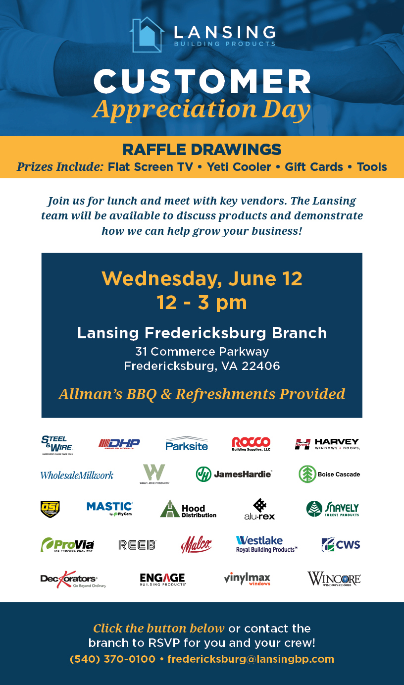 Customer Appreciation - Lansing Building Products