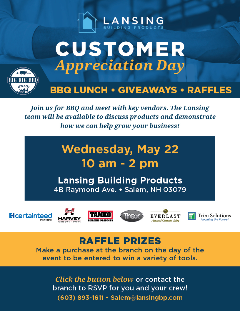 Customer Appreciation - Lansing Building Products