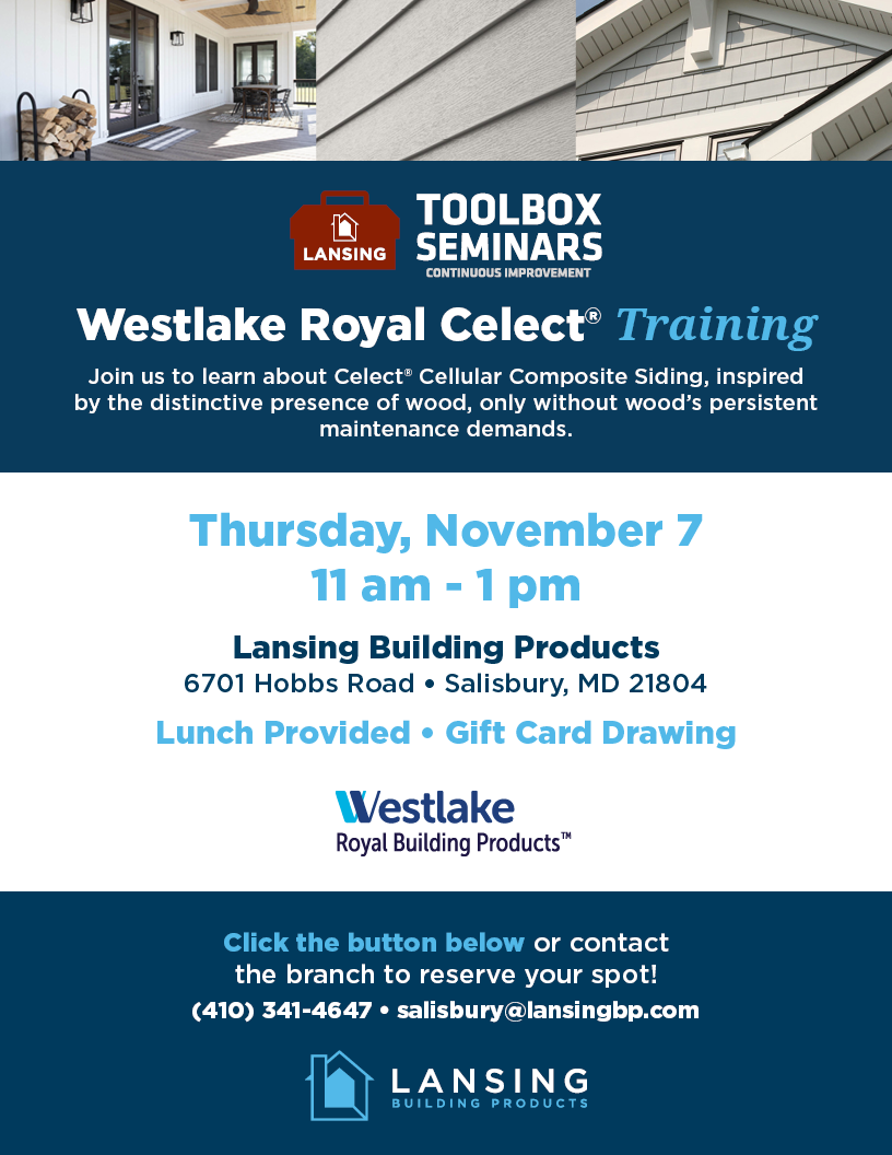 Toolbox Seminar - Westlake Royal Celect Siding - Lansing Building Products