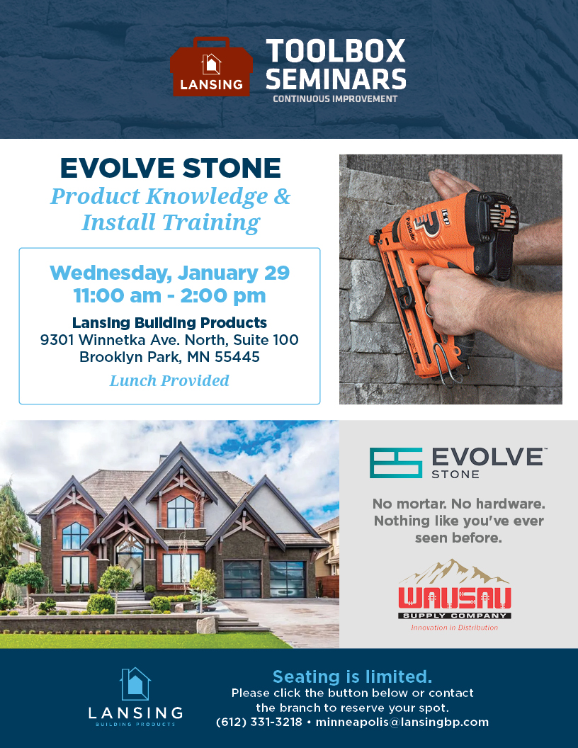Toolbox Seminar - Evolve Stone - Lansing Building Products