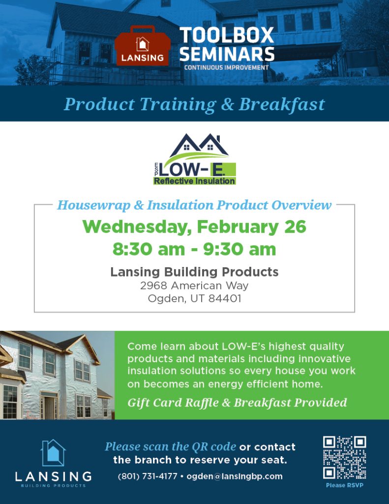 Low-E Toolbox Seminar - Lansing Building Products