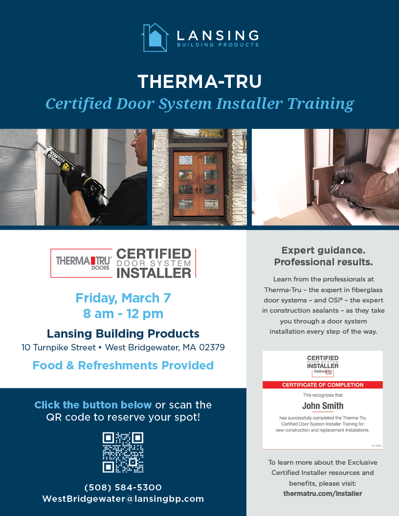 Therma-Tru Toolbox Seminar - Lansing Building Products