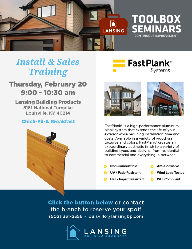 FastPlank Toolbox Seminar - Lansing Building Products