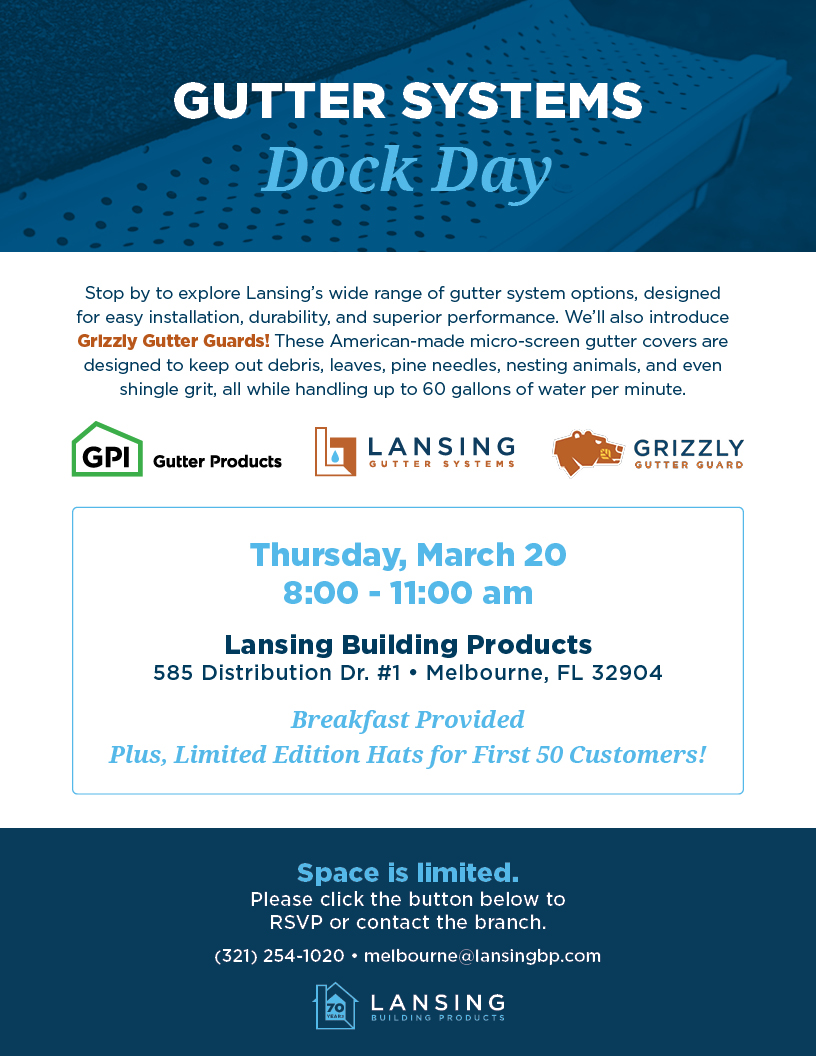 Gutter Systems Dock Day - Lansing Building Products