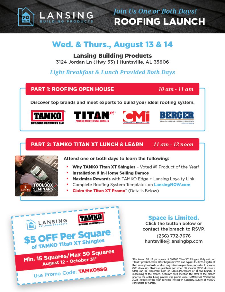 Roofing Launch Event - Lansing Building Products