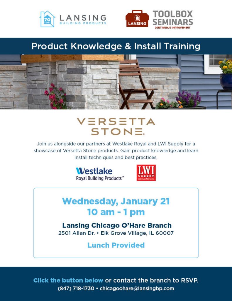 Versetta Stone Toolbox Seminar - Lansing Building Products