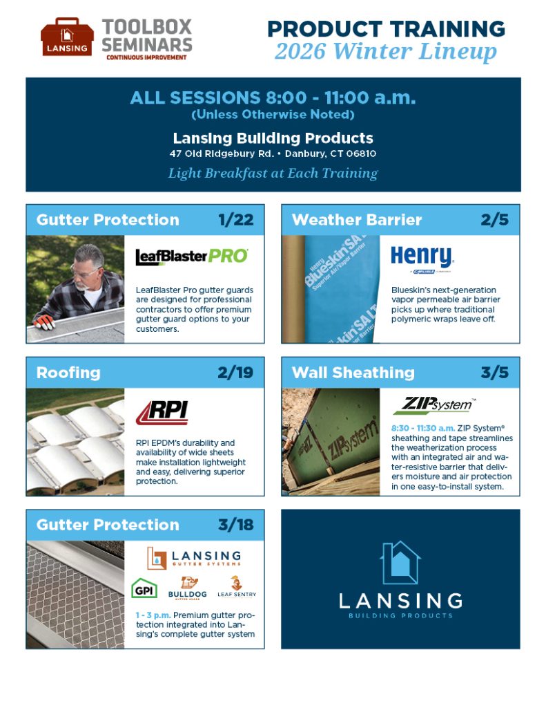 Zip System Wall Sheathing Toolbox Seminar - Lansing Building Products